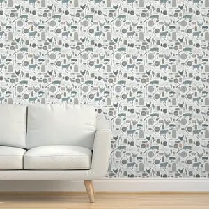 Spoonflower Round Horizontal Modern Farmhouse Farm Fresh Tea Custom Removable Wallpaper