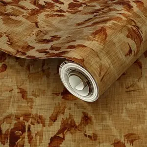 Spoonflower Tan Animal Print Rust Sienna Tie Dye Ikat Wallpaper - Brown