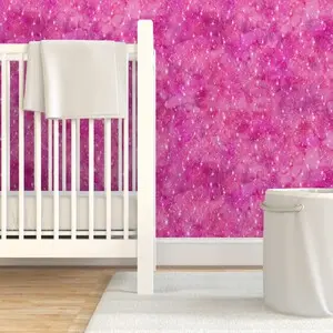 Spoonflower Stars Abstract Watercolor Fairy Tale Texture Custom Pre-pasted Wallpaper