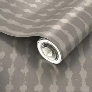 Spoonflower Stripe Modern Geometric Geo Texture Linen Boho 100% Natural Sisal Grasscloth Wallcovering - Gray