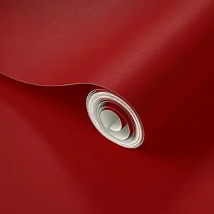 Spoonflower Brick Garnet Deep Solid Color Wordznart Custom Pre-pasted Wallpaper - Red