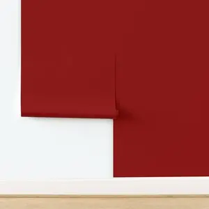 Spoonflower Brick Garnet Deep Solid Color Wordznart Custom Pre-pasted Wallpaper