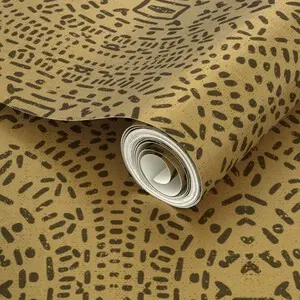 Spoonflower Vintage Modern Geometric Geo Linen French Rustic Custom Pre-pasted Wallpaper - Gray