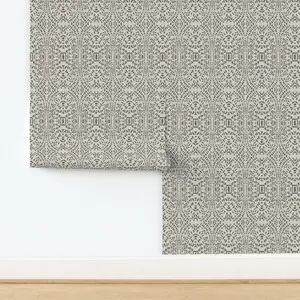 Spoonflower Vintage Modern Geometric Geo Linen French Rustic Custom Pre-pasted Wallpaper