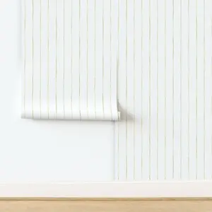 Spoonflower Stripe Gold Watercolor Minimal Mod Neutral Traditional Wallpaper