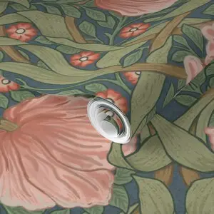 Spoonflower Floral Victorian William Morris Arts And Crafts Traditional Wallpaper - Green
