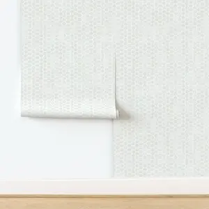 Spoonflower Beehive Grey Honeycomb Hexagon Geometric Cartoon Custom Removable Wallpaper