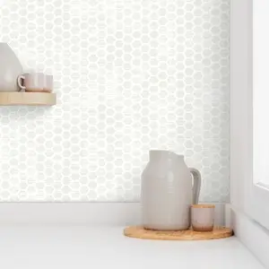 Spoonflower Beehive Grey Honeycomb Hexagon Geometric Cartoon Custom Removable Wallpaper