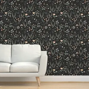 Spoonflower Meadow Herbs 100% Natural Sisal Grasscloth Wallcovering