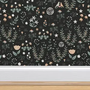 Spoonflower Meadow Herbs 100% Natural Sisal Grasscloth Wallcovering