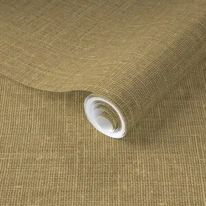 Spoonflower Antelope Textured Linen Custom Pre-pasted Wallpaper - Brown