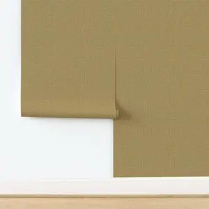Spoonflower Antelope Textured Linen Custom Pre-pasted Wallpaper - Brown
