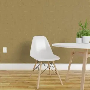 Spoonflower Antelope Textured Linen Custom Pre-pasted Wallpaper - Brown