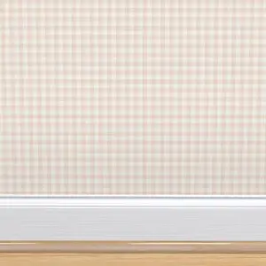 Spoonflower Blush Gingham Plaid 0.5 Inch 100% Natural Sisal Grasscloth Wallcovering - Pink