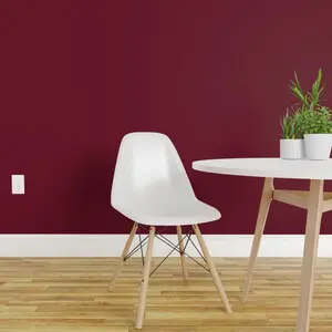 Spoonflower Burgundy Solid Wine Plain Custom Removable Wallpaper - Red