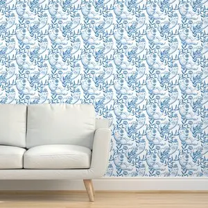 Spoonflower Toile Cats Custom Pre-pasted Wallpaper