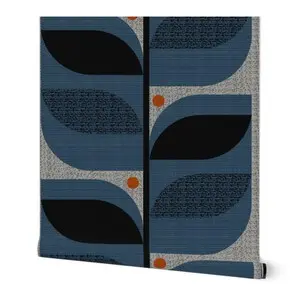 Spoonflower Mid Century Tropical Leaves Medium Large Scale 100% Natural Sisal Grasscloth Wallcovering