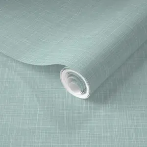Spoonflower Aqua Sage Texture Dusty Blue Solid Traditional Wallpaper - Teal,gray,mint
