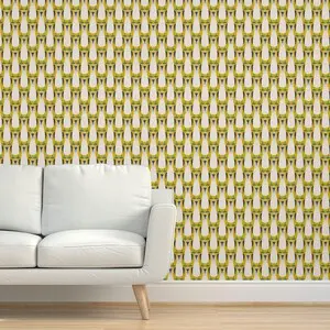 Spoonflower Footed Boobies 100% Natural Sisal Grasscloth Wallcovering
