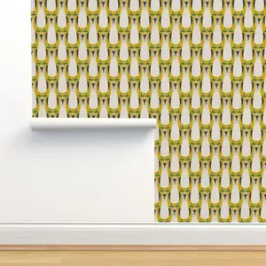 Spoonflower Footed Boobies 100% Natural Sisal Grasscloth Wallcovering
