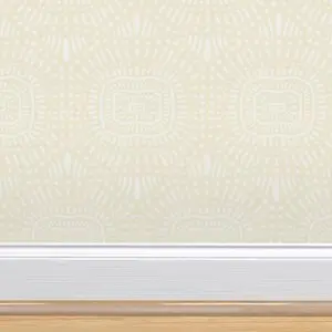 Spoonflower Boho Dotted Doily Crochet 100% Natural Sisal Grasscloth Wallcovering