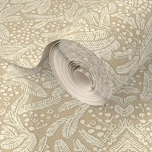 Spoonflower Mimose Texture In Large 100% Natural Sisal Grasscloth Wallcovering - Beige