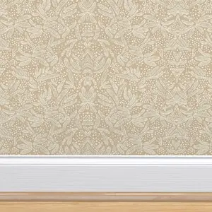Spoonflower Mimose Texture In Large 100% Natural Sisal Grasscloth Wallcovering - Beige