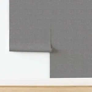 Spoonflower Grey Charcoal Ash Texture Solid Custom Removable Wallpaper - Gray