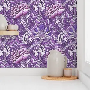 Spoonflower Victorian Botanical Morris Custom Removable Wallpaper