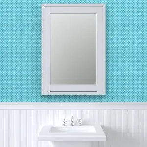 Spoonflower Scalloped Scallop Escallop Cool Colors Custom Pre-pasted Wallpaper - Blue