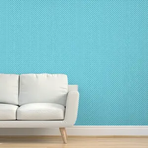 Spoonflower Scalloped Scallop Escallop Cool Colors Custom Pre-pasted Wallpaper - Blue