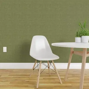 Spoonflower Avocado Texture Solid Custom Pre-pasted Wallpaper - Green