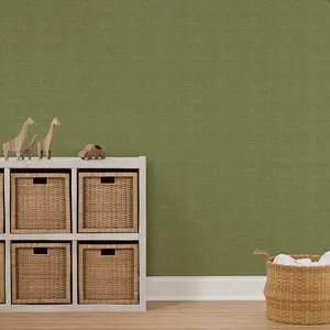 Spoonflower Avocado Texture Solid Custom Pre-pasted Wallpaper - Green