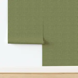 Spoonflower Avocado Texture Solid Custom Pre-pasted Wallpaper - Green
