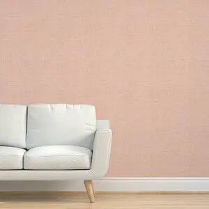 Spoonflower Blush Woven Textured Solid 100% Natural Sisal Grasscloth Wallcovering - Pink