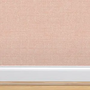 Spoonflower Blush Woven Textured Solid 100% Natural Sisal Grasscloth Wallcovering - Pink