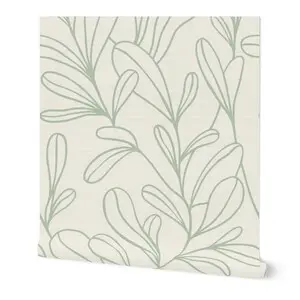 Spoonflower Botanic Sage 100% Natural Sisal Grasscloth Wallcovering