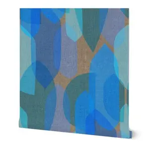 Spoonflower Mid Century Colour Blocks Luminous Custom Removable Wallpaper