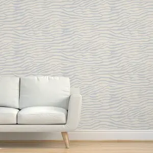 Spoonflower Water Stripes Zebra Waves Nursery Large Scale 100% Natural Sisal Grasscloth Wallcovering