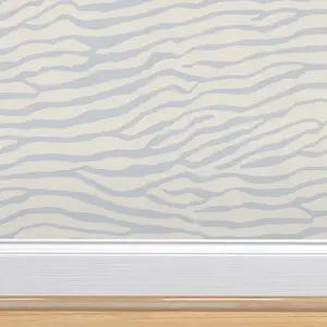 Spoonflower Water Stripes Zebra Waves Nursery Large Scale 100% Natural Sisal Grasscloth Wallcovering