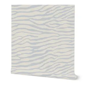 Spoonflower Water Stripes Zebra Waves Nursery Large Scale 100% Natural Sisal Grasscloth Wallcovering