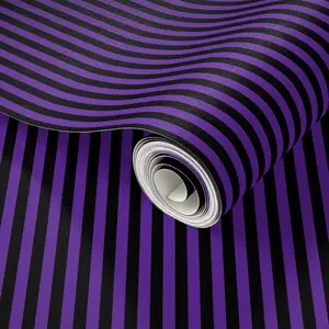 Spoonflower Purple Black Stripes Lines Stripe Custom Removable Wallpaper