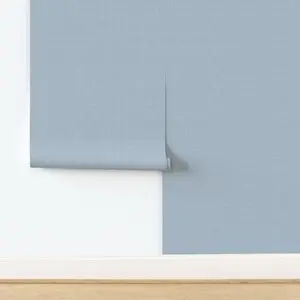 Spoonflower Light Solid Custom Pre-pasted Wallpaper - Blue