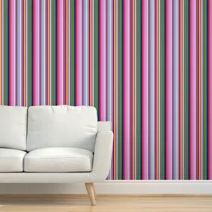 Spoonflower Multicolor Mexican Inspired Stripe Cinco Custom Removable Wallpaper