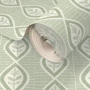 Spoonflower Wallace Stripe Quiet 100% Natural Sisal Grasscloth Wallcovering