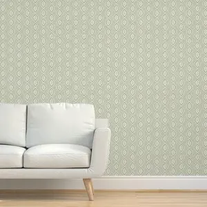 Spoonflower Wallace Stripe Quiet 100% Natural Sisal Grasscloth Wallcovering