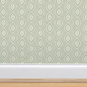 Spoonflower Wallace Stripe Quiet 100% Natural Sisal Grasscloth Wallcovering