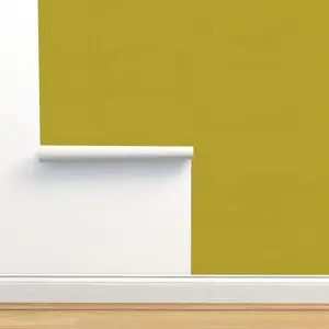 Spoonflower Mid Mod Chartreuse Solid 100% Natural Sisal Grasscloth Wallcovering