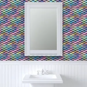 Spoonflower Scales Mermaid Fish Dragon Abstract Traditional Wallpaper