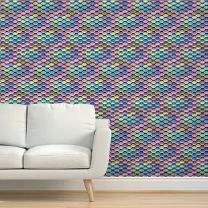 Spoonflower Scales Mermaid Fish Dragon Abstract Traditional Wallpaper